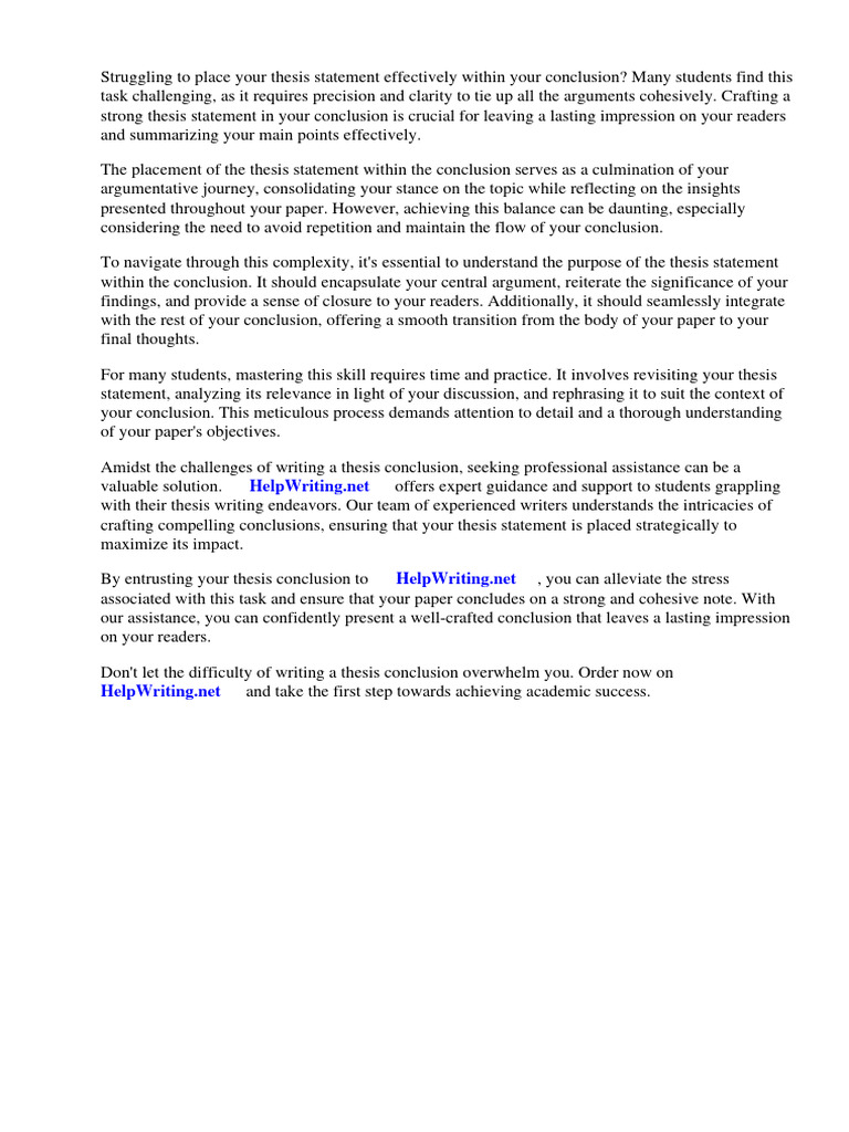 Mastering Thesis Statements in Conclusions | PDF | Essays | Thesis