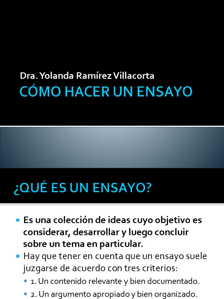 COMO HACER UN ENSAYO ACADÉMICO YRV | PDF | Ensayos | Comunicación humana
