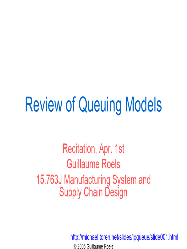 Queuing Models Overview by Roels | PDF | Applied Mathematics | Probability Theory