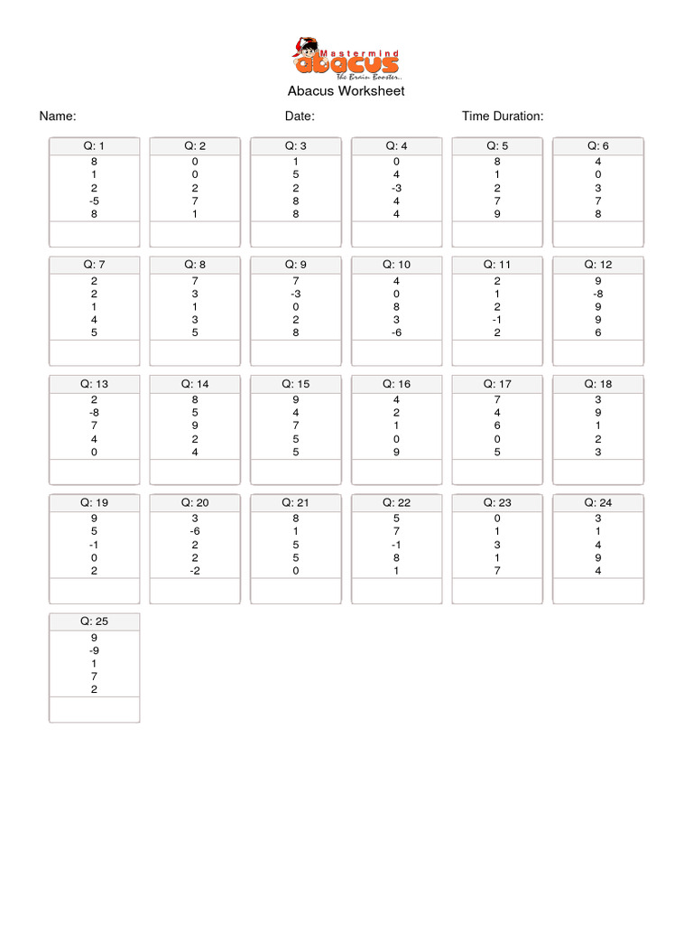 Addition Subtraction 25 | PDF | Teaching Methods & Materials