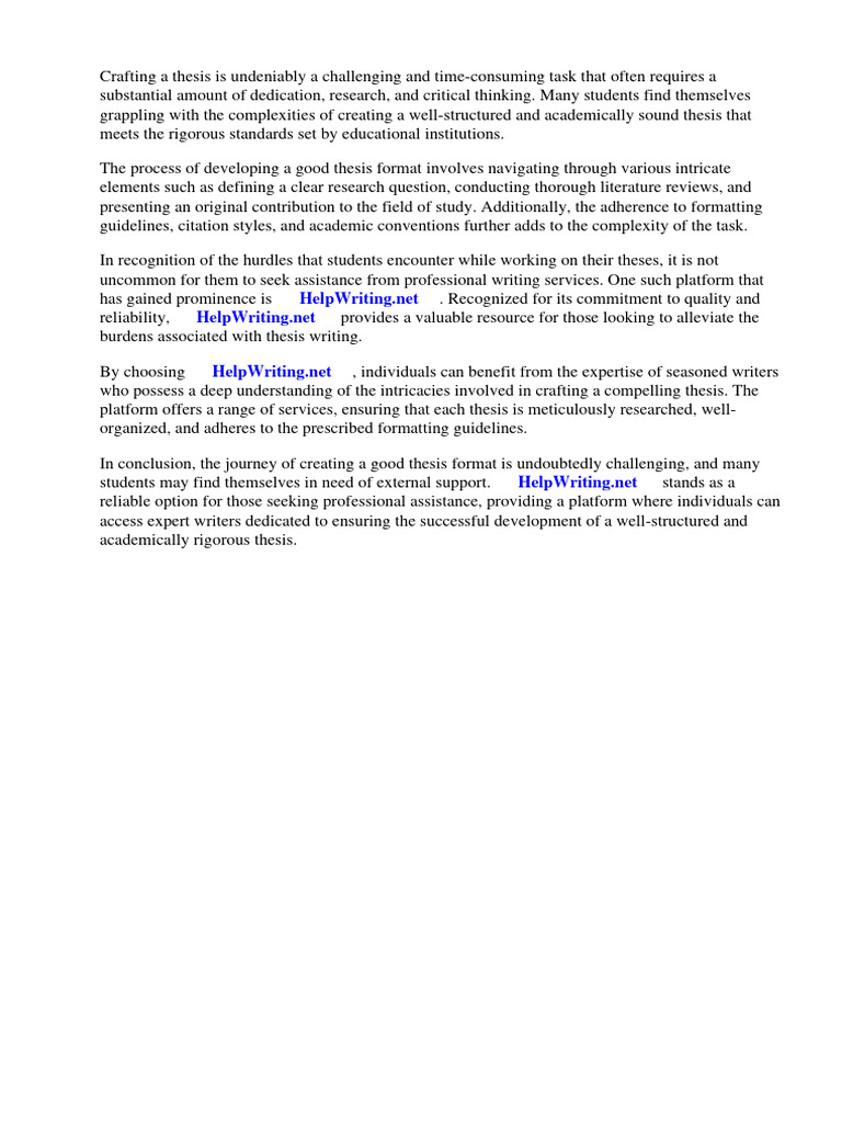 Good Thesis Format | PDF | Thesis | Essays