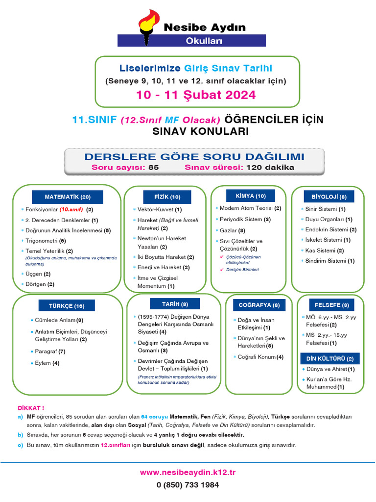 11.sinif - MF Nao Sinav Konulari | PDF