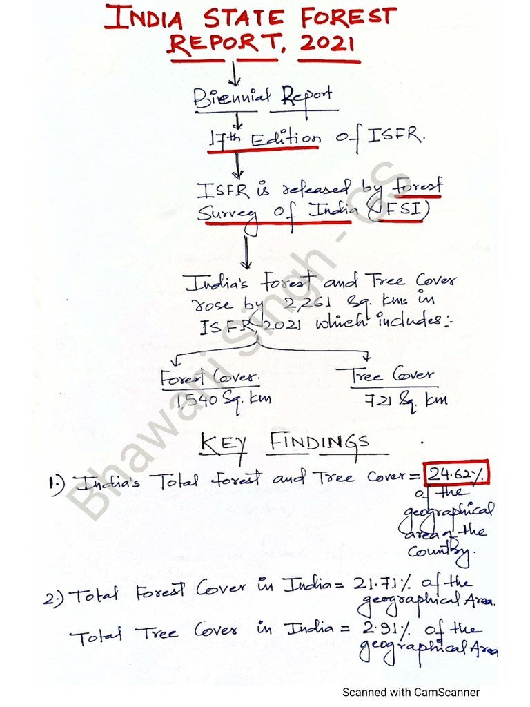 27.) India State Forest Report, 2021 | PDF