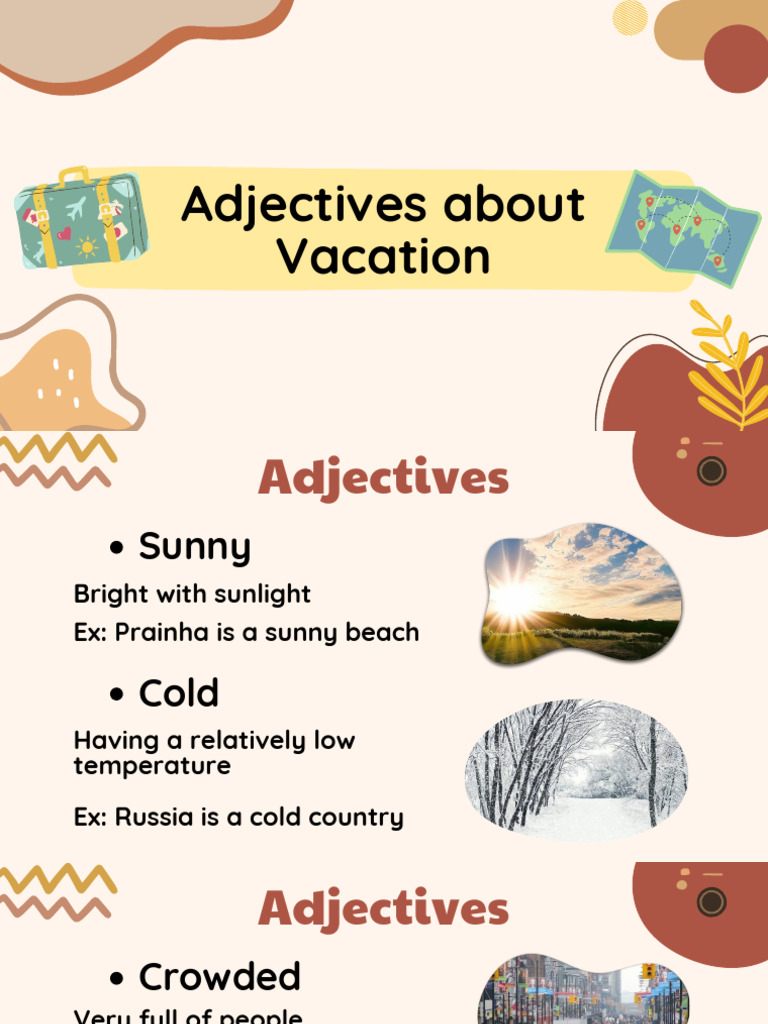 Adjectives About Vacation | PDF