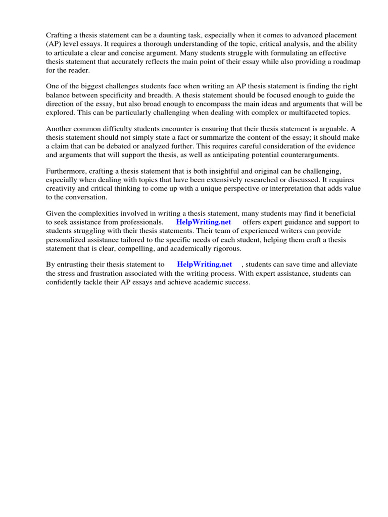 How To Make An AP Thesis Statement | PDF | Essays | Thesis