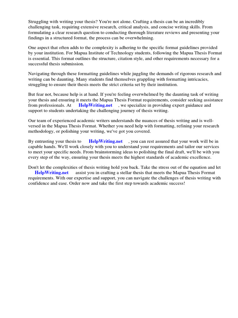 Mapua Thesis Format | PDF | Thesis | Essays