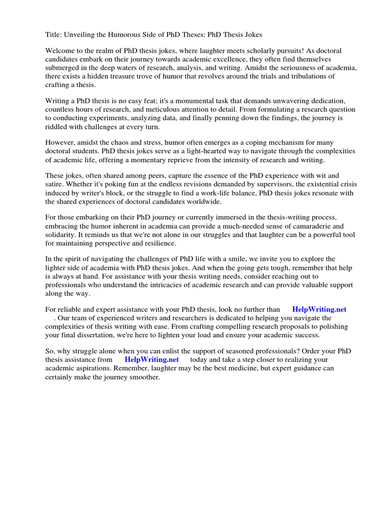 PHD Thesis Jokes | PDF | Thesis | Jokes PHD Thesis Jokes | PDF | Thesis | Jokes