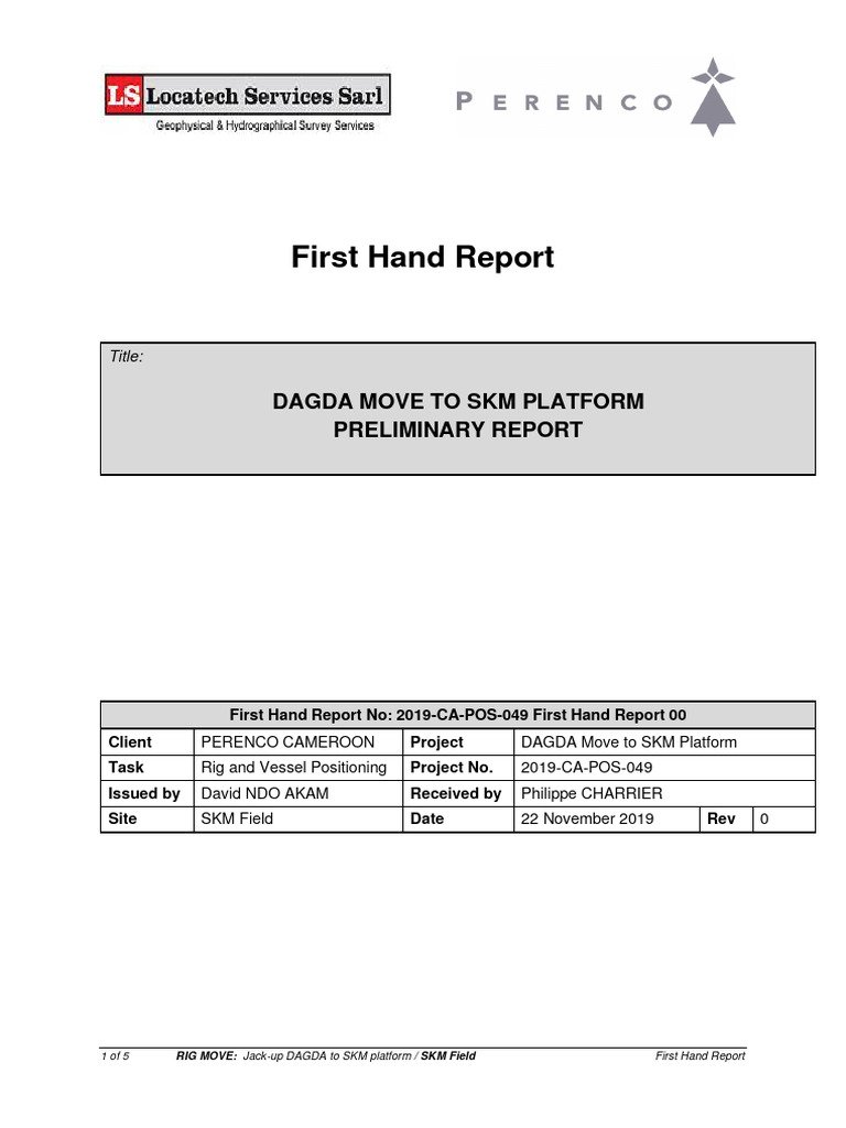 First Hand Report - DAGDA To SKM Platform | PDF | Geography | Navigation