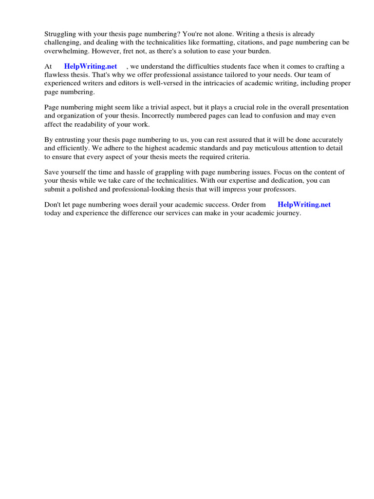 Sample Thesis Page Numbering | PDF | Thesis | Microsoft Word
