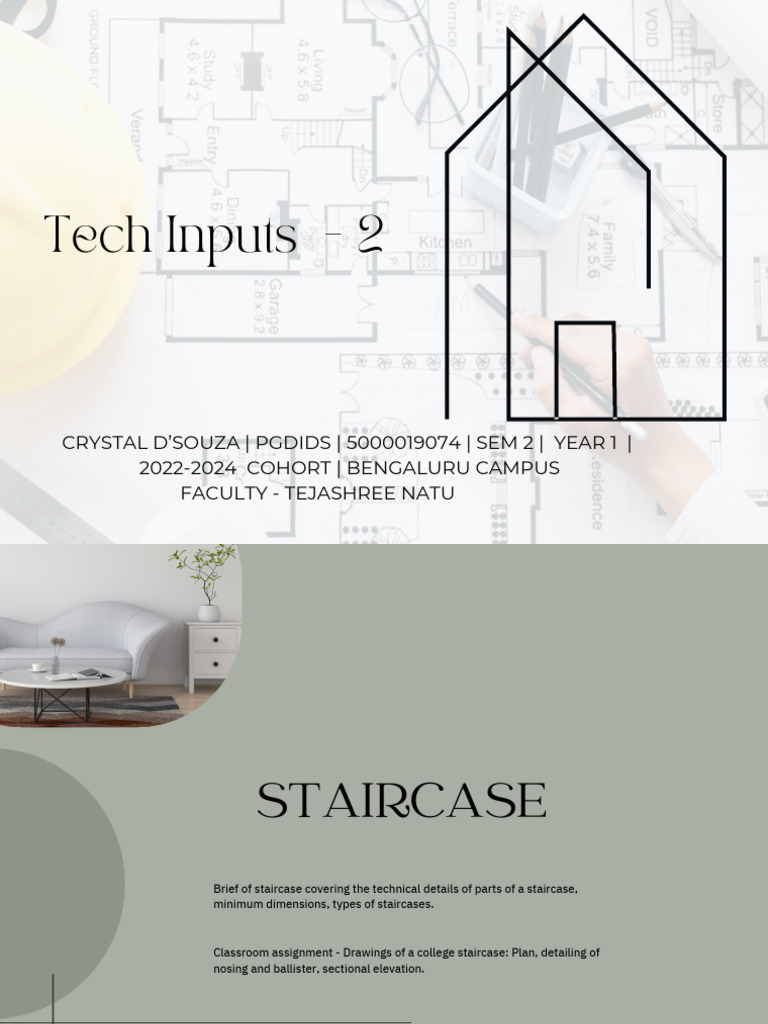 TI 2 - Log Crystal D'Souza - Logbook - Tech Inputs 2 - Y1S2 - C 2022-24 | PDF | Stairs | Wall