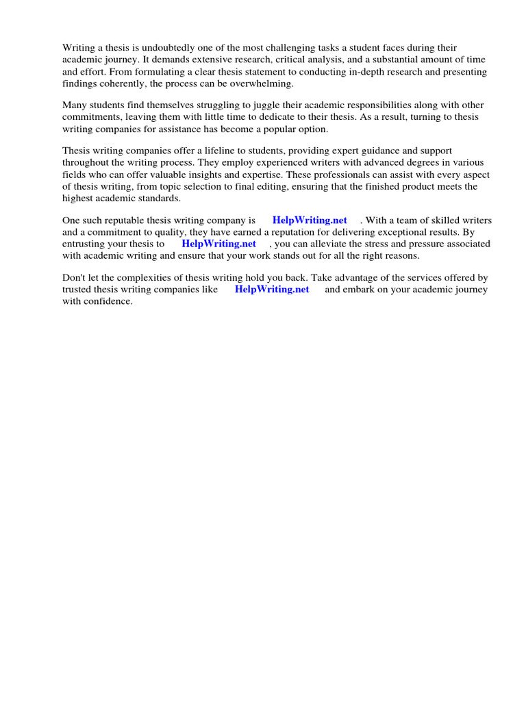 Thesis Writing Companies | PDF | Thesis | Turnitin