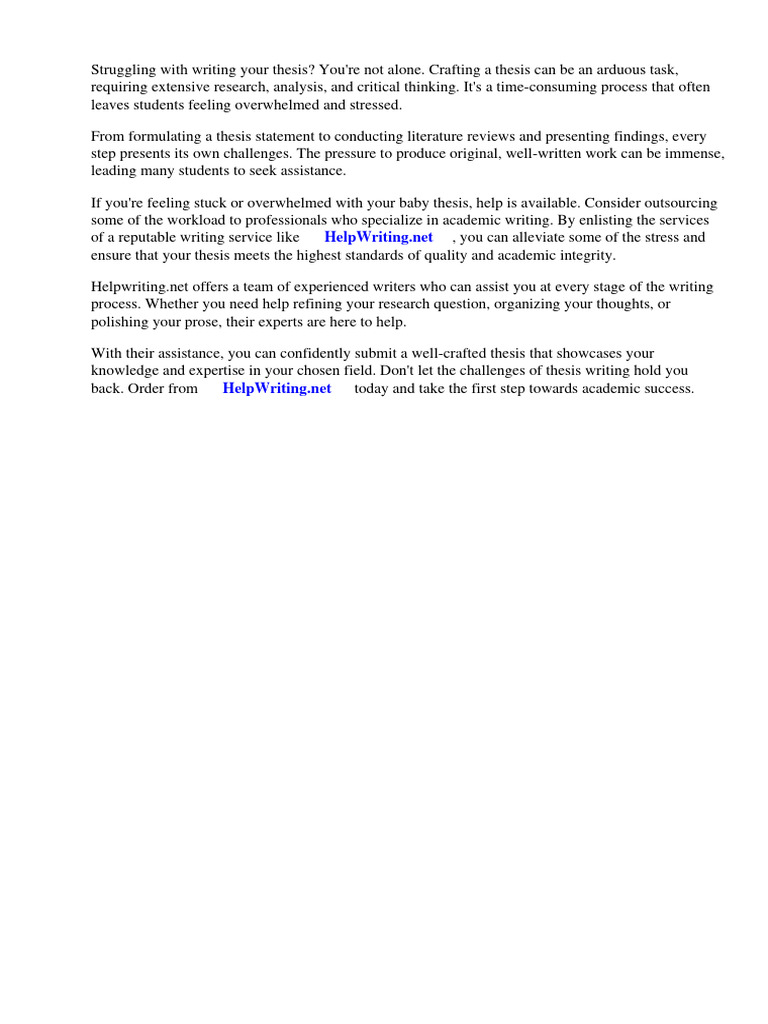 Sample Title Page For Baby Thesis | PDF | Thesis