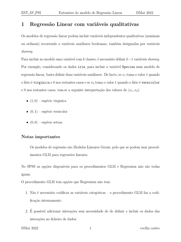 EstPsicMASTER Regress o Vari Veis Qualitativas - 2 | PDF