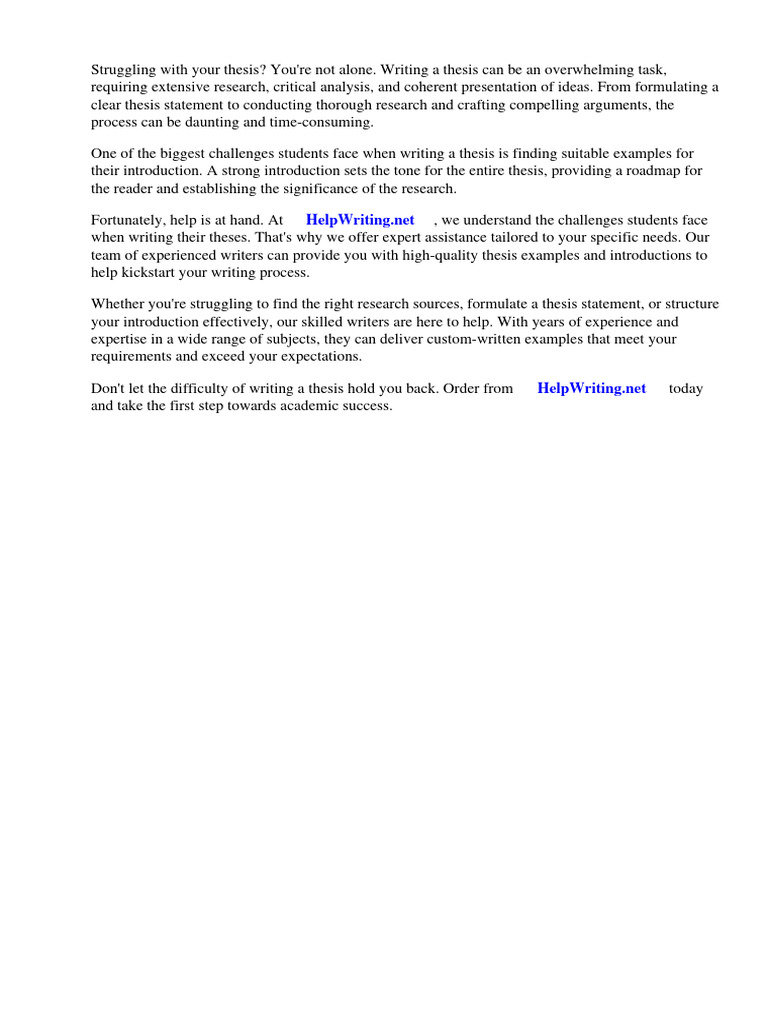 Thesis And Introduction Examples Pdf Essays Thesis