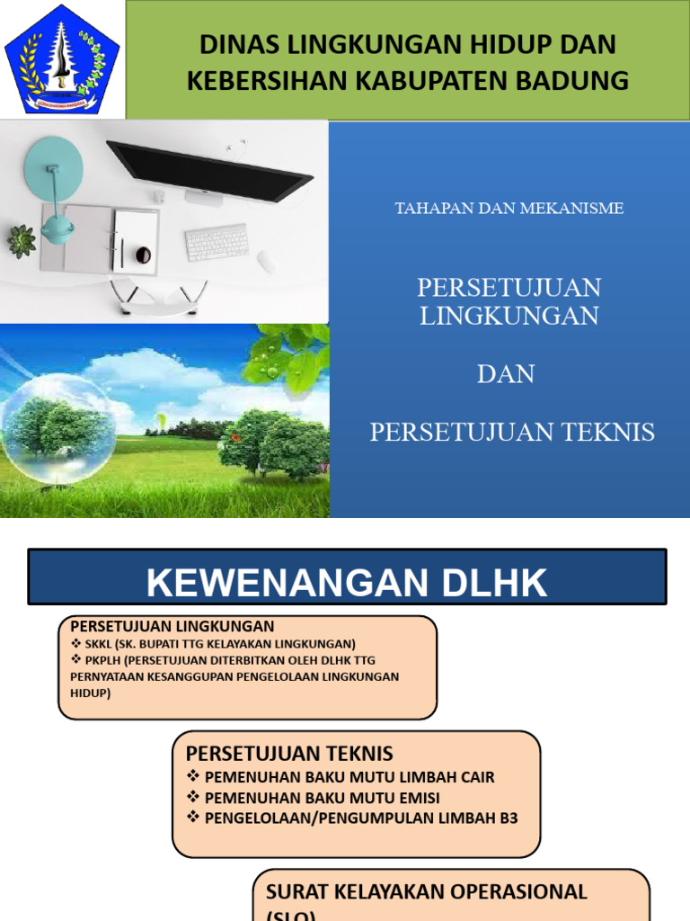 Presentasi Persetujuan Lingkungan Dan Persetujuan Teknis 280323 | PDF