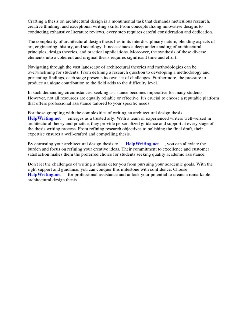 Architectural Design Thesis Pdf Download Free Pdf Methodology Thesis