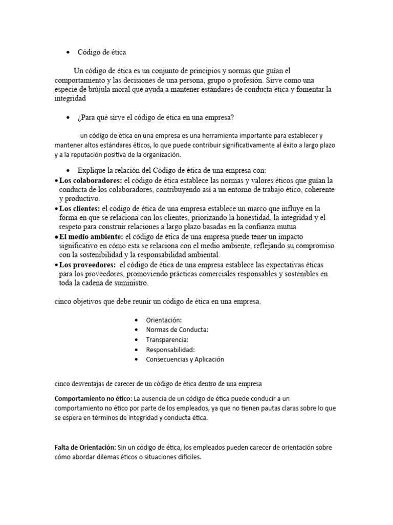 Código de ética | PDF | Comportamiento | Business