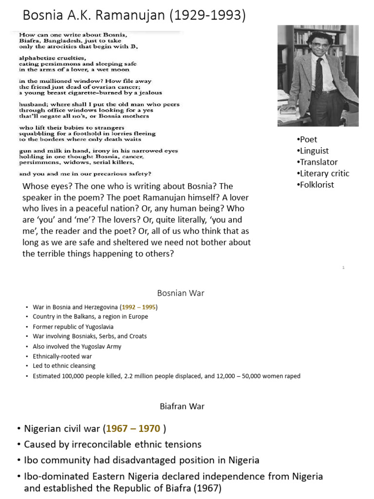 3 Poetry - AK Ramanujan | PDF | Classics