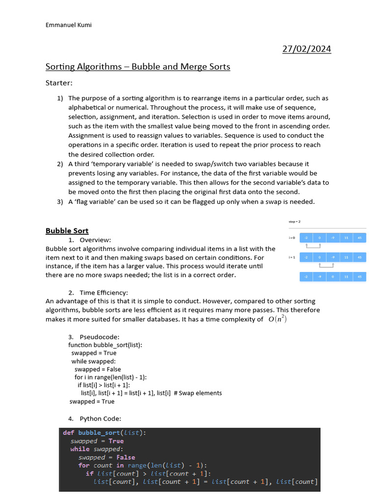 Sorting Algorithms Pdf Algorithms And Data Structures Computer