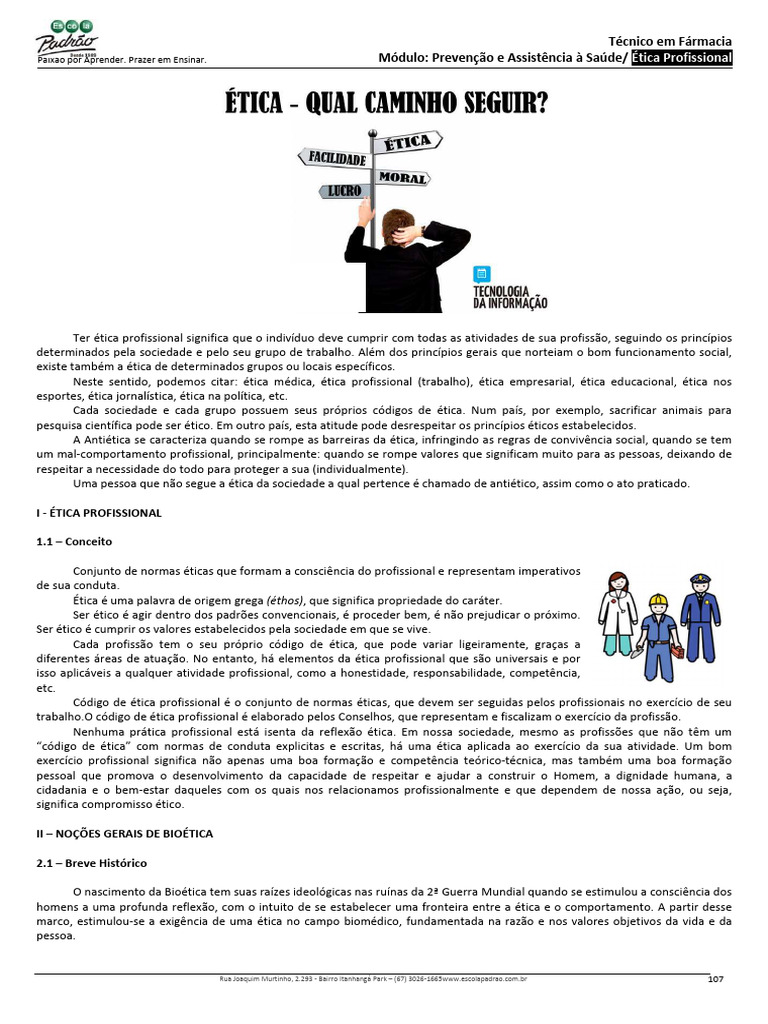 ética Profissional Pdf Moralidade Farmacêutico