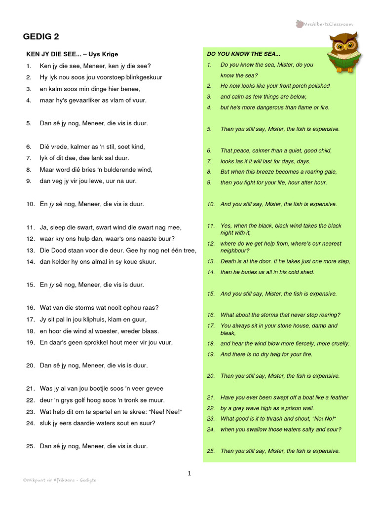 KEN JY DIE SEE Werkkaart | PDF