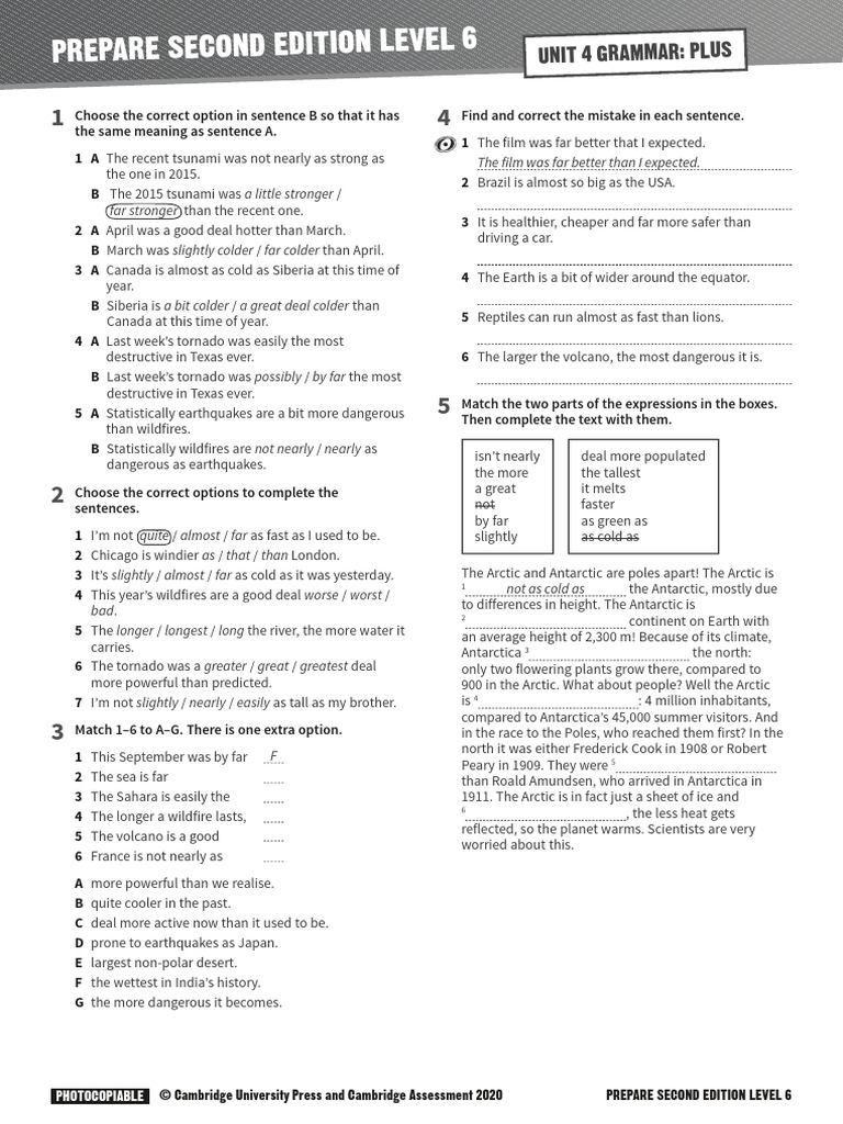 PREPARE 6 Grammar Plus Unit 04 | PDF | Antarctica | Arctic
