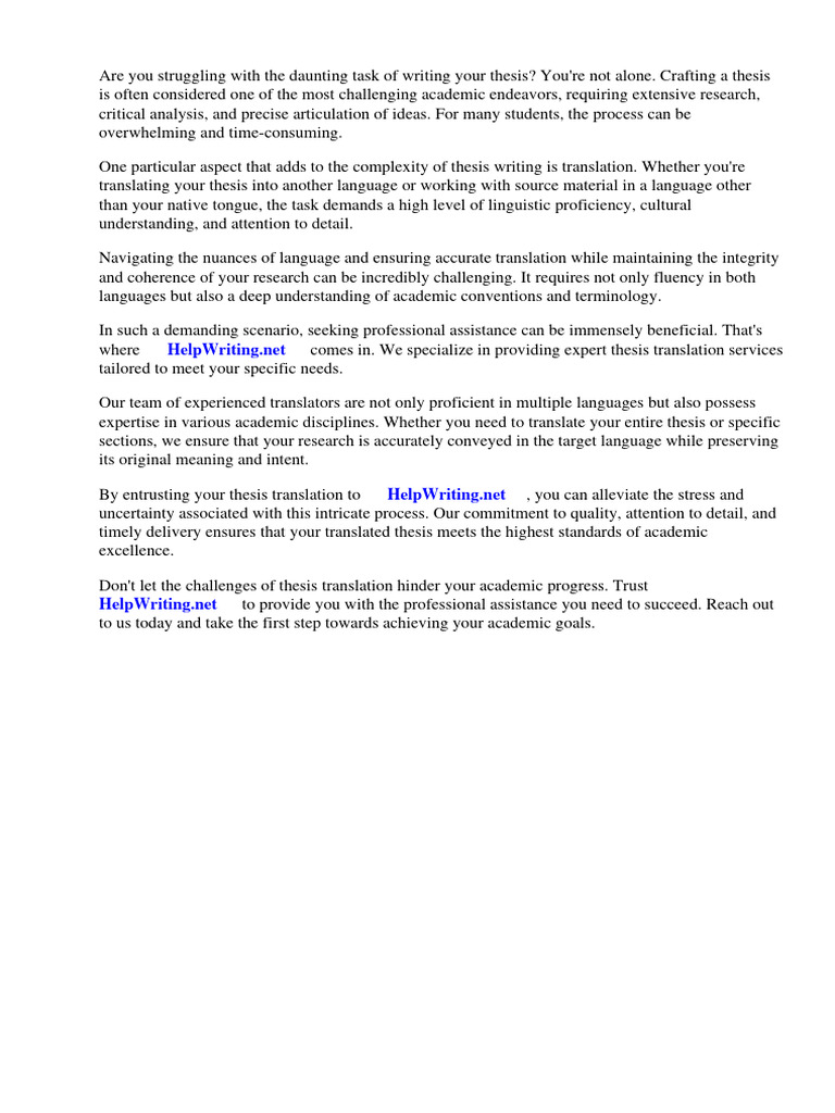 Thesis Translation | Download Free PDF | Translations | Thesis