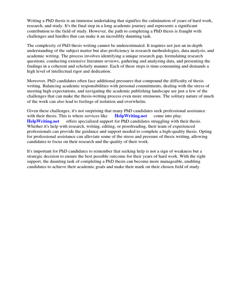 Phd Thesis Writing Model Download Free Pdf Thesis Doctor Of Philosophy