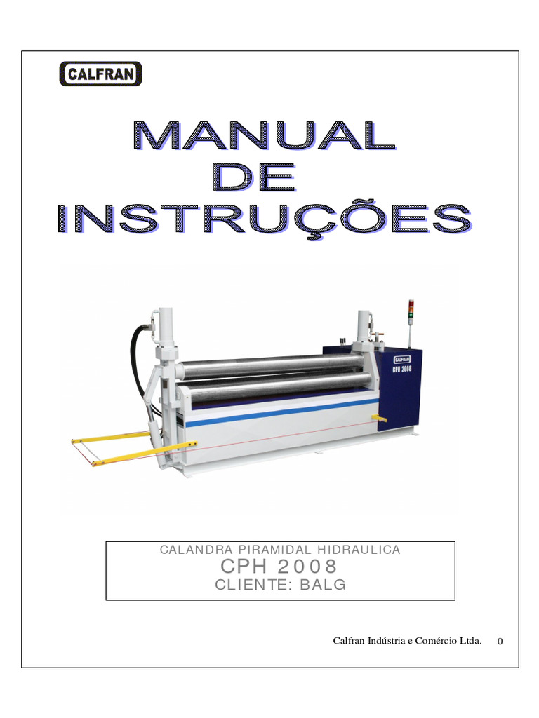 Manual Calandra Linha CPH | PDF | Engenharia Mecânica