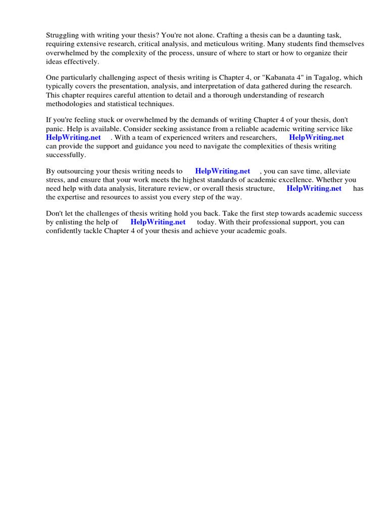 Kabanata 4 Thesis Sample Tagalog | PDF | Tagalog Language