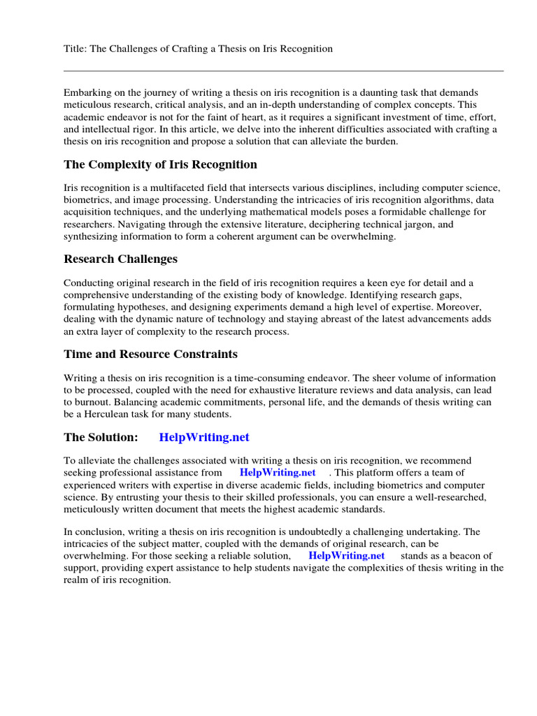 Thesis Iris Recognition | PDF | Biometrics | Authentication