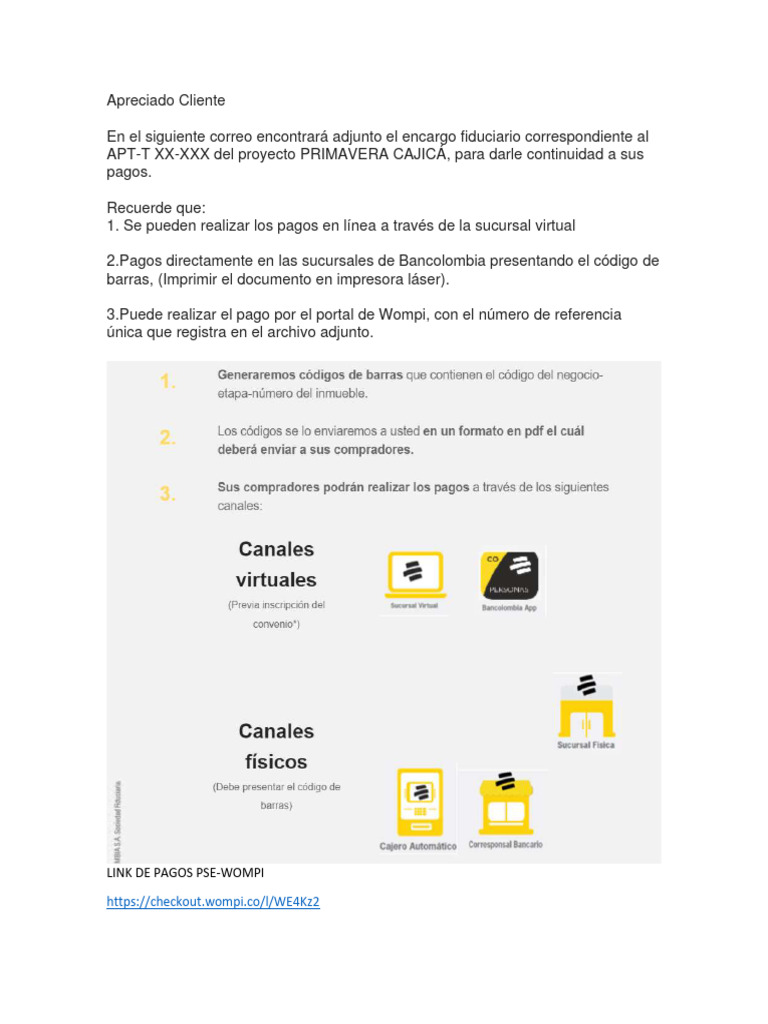 FORMATO ENVIO CORREOS CODIGOS DE PAGO PDC | PDF