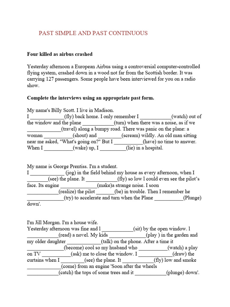 Past Simple and Past Continuous | PDF