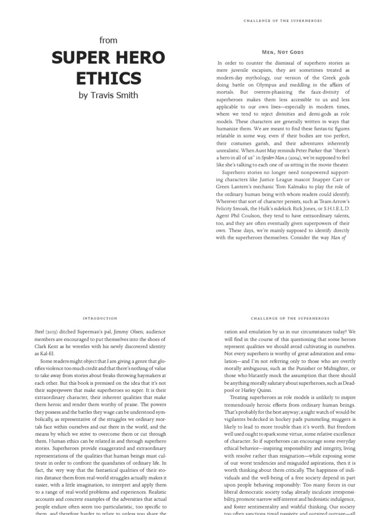 Superhero Ethics | PDF | Superheroes | Superman