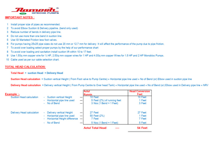 Total Head Calculation 3 3 | PDF