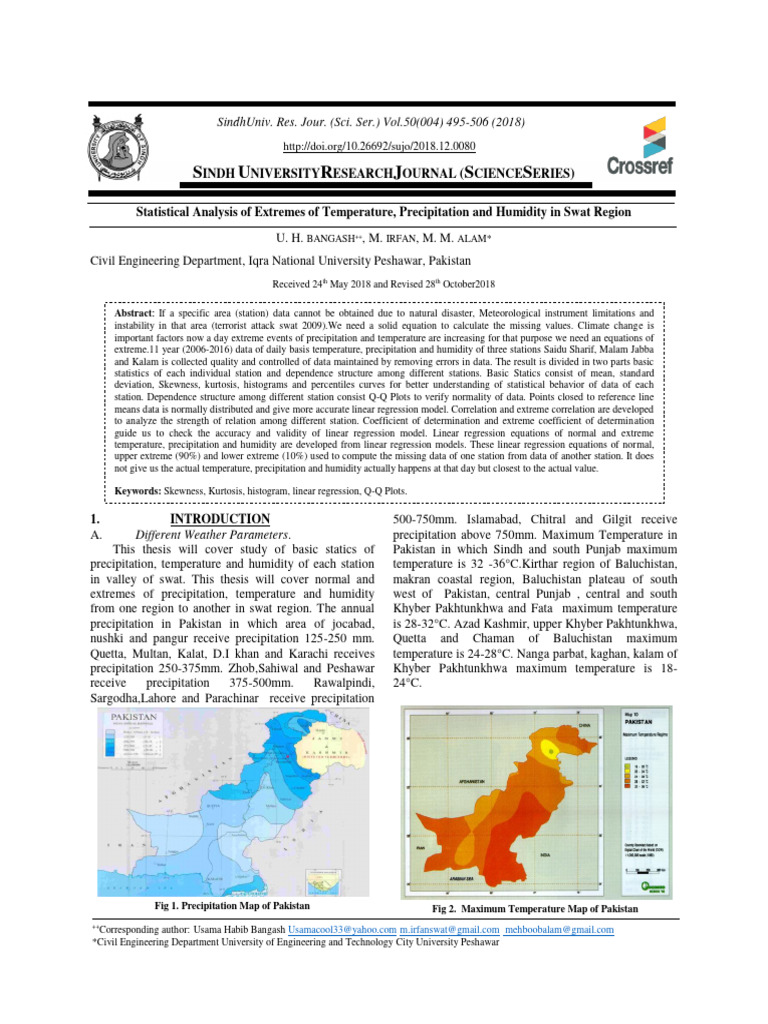 Correlation of Weather Parameters | PDF | Khyber Pakhtunkhwa ...