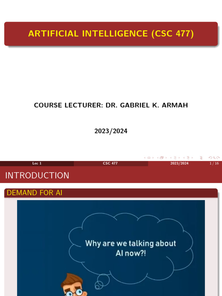 Ai Lecture 1 Pdf Artificial Intelligence Intelligence Ai And Semantics 