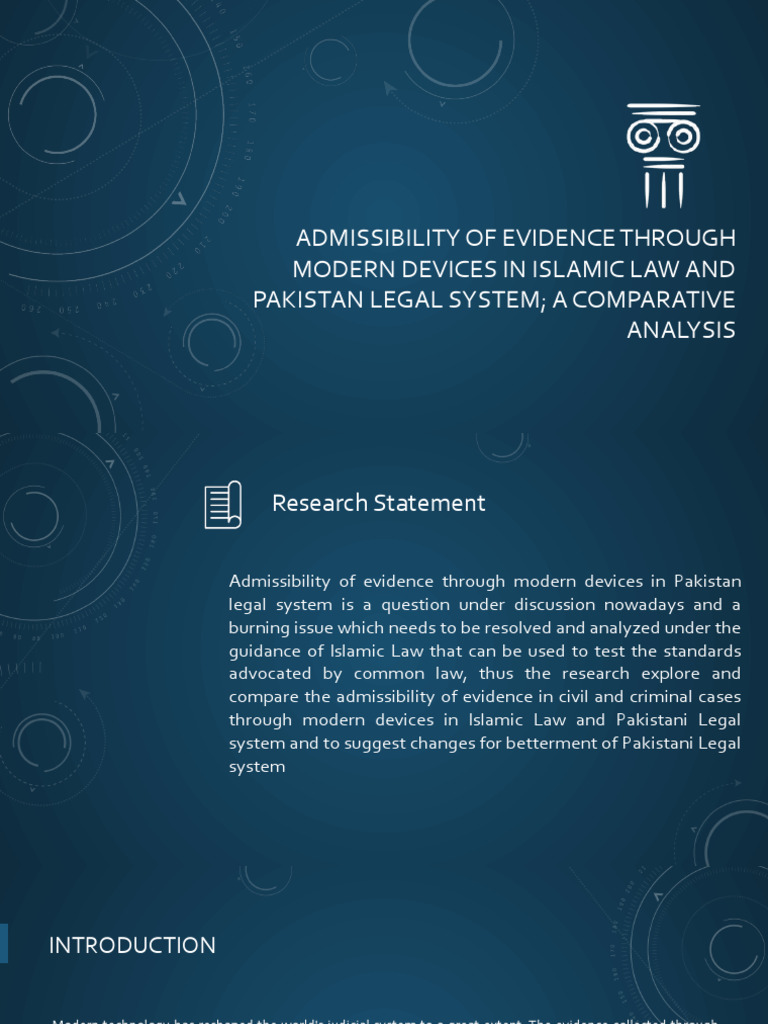 Modern Evidence in Islamic Law & Pakistan | PDF | Sharia | Evidence (Law)