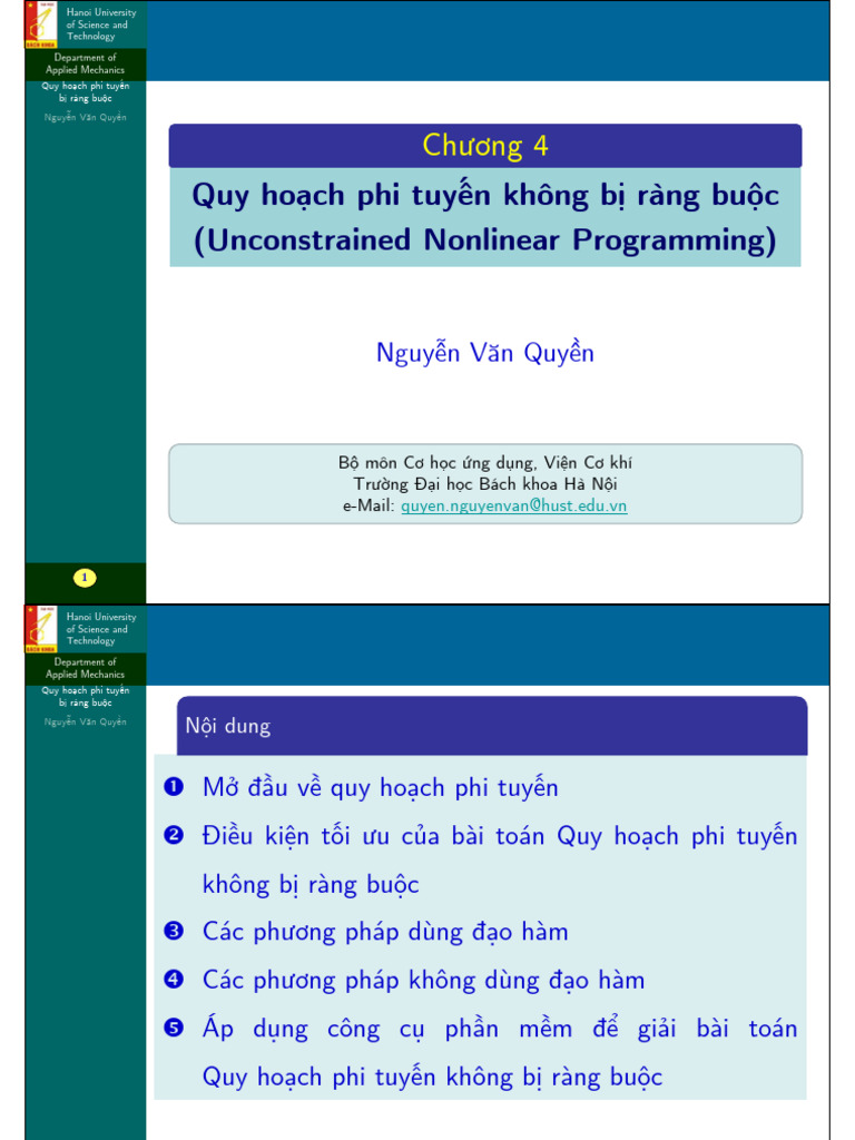 Ch4 - 2021 - TUHUD-Unconstrained Nonlinear Programming | PDF