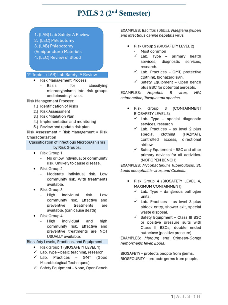 PMLS 2 Prelims Reviewer | PDF | Coagulation | Blood Plasma