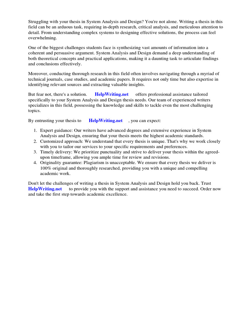 Example of Thesis in System Analysis and Design | PDF | Thesis ...