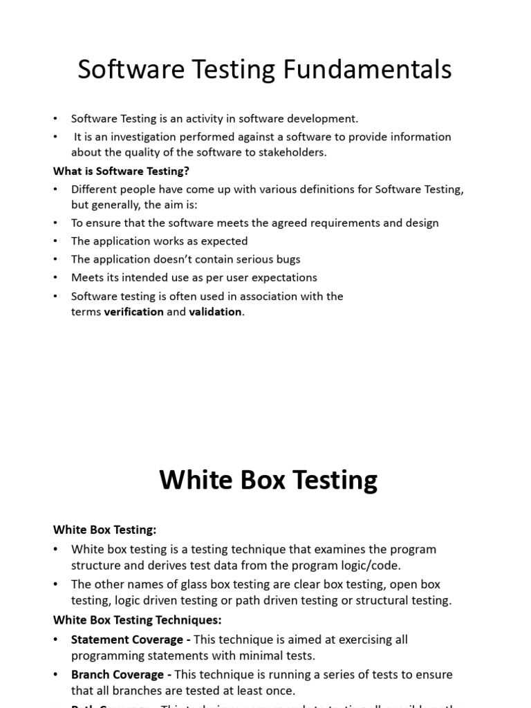 Software Testing Fundamentals Pragati Demanna Pdf Software Testing Unit Testing