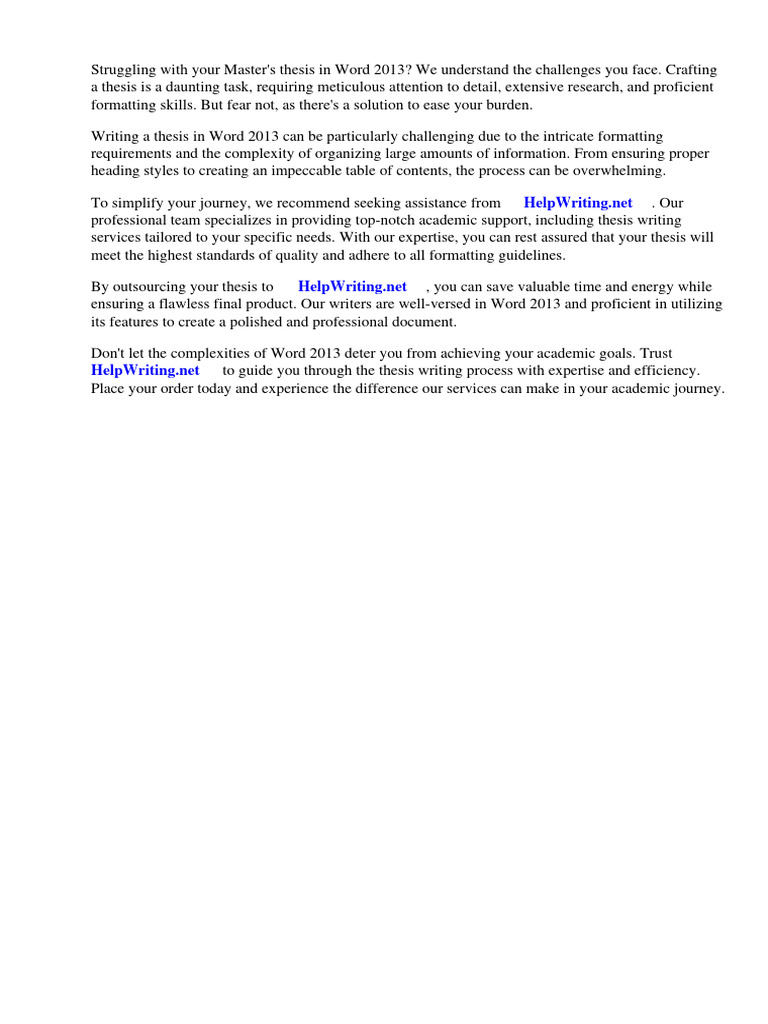 Master Thesis Template Word 2013 | PDF | Thesis | Supply Chain Management