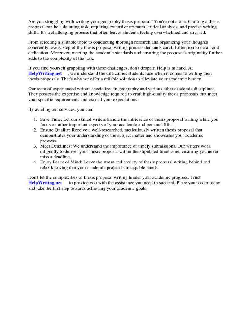 Geography Thesis Proposal | PDF | Thesis | Methodology