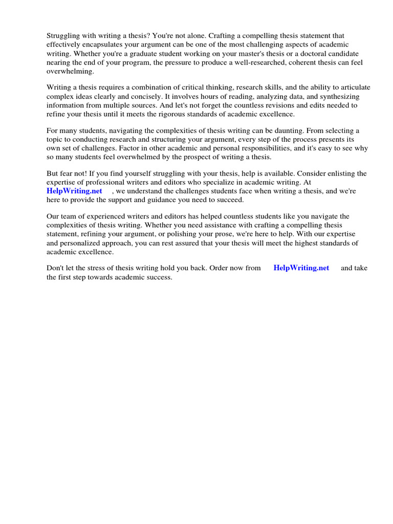 Example Narrative Thesis Statements | PDF | Essays | Narrative