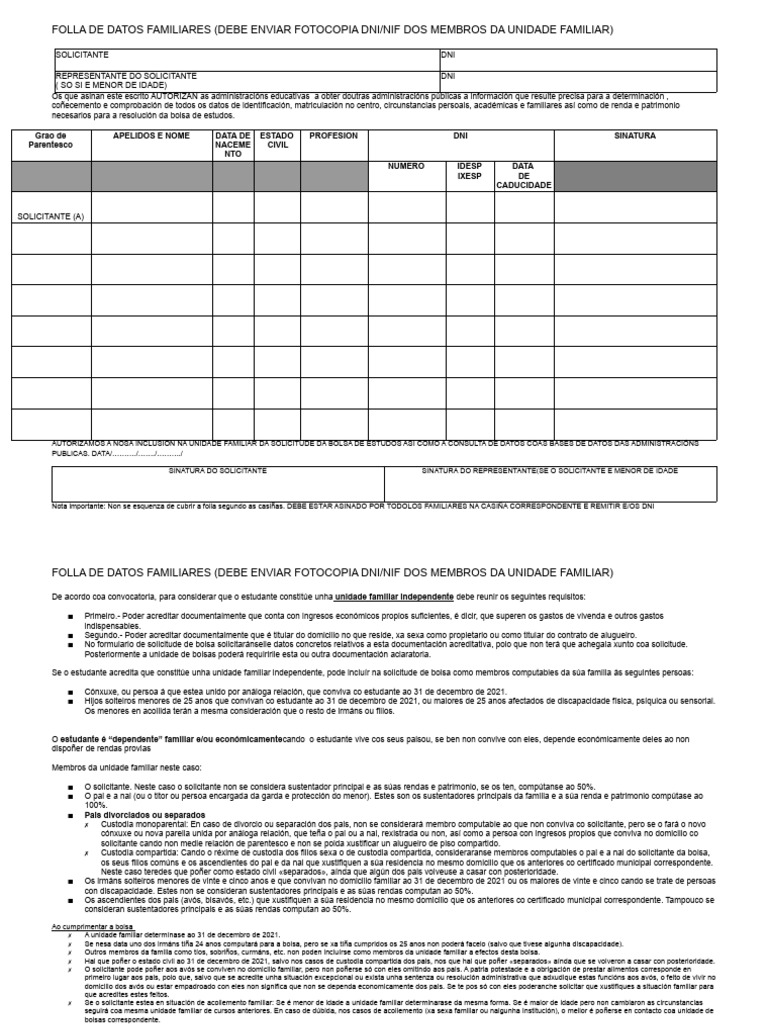 Folla Familiares | PDF