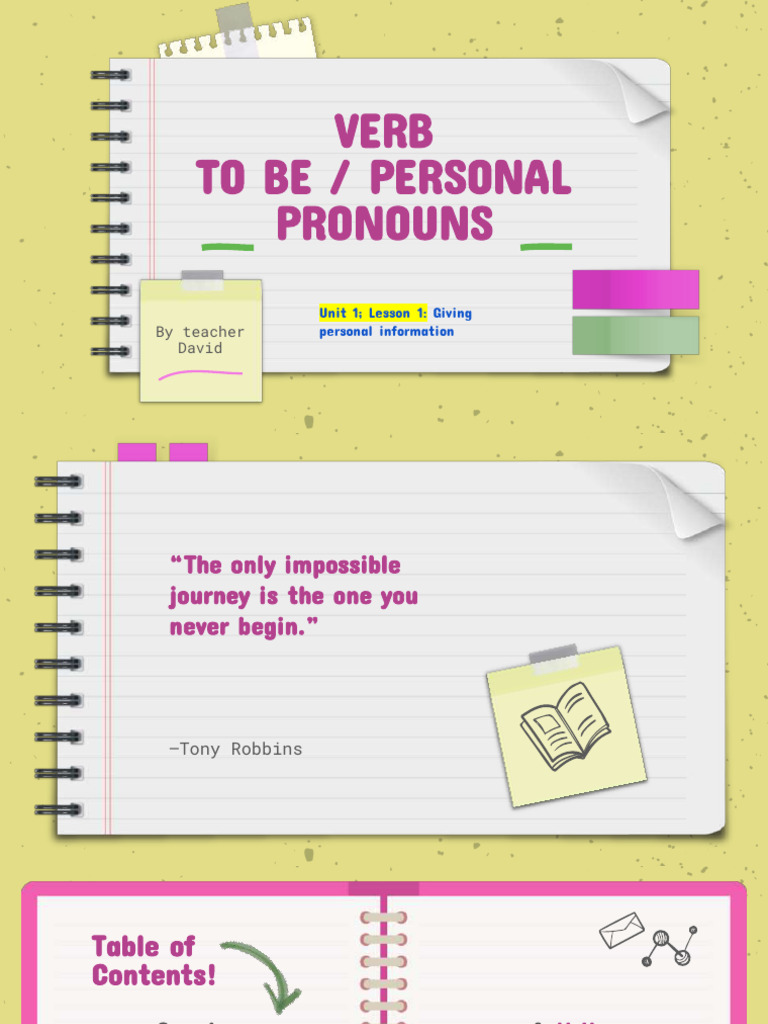 A1 Verb To Be - Giving Personal Information by Uvu | PDF
