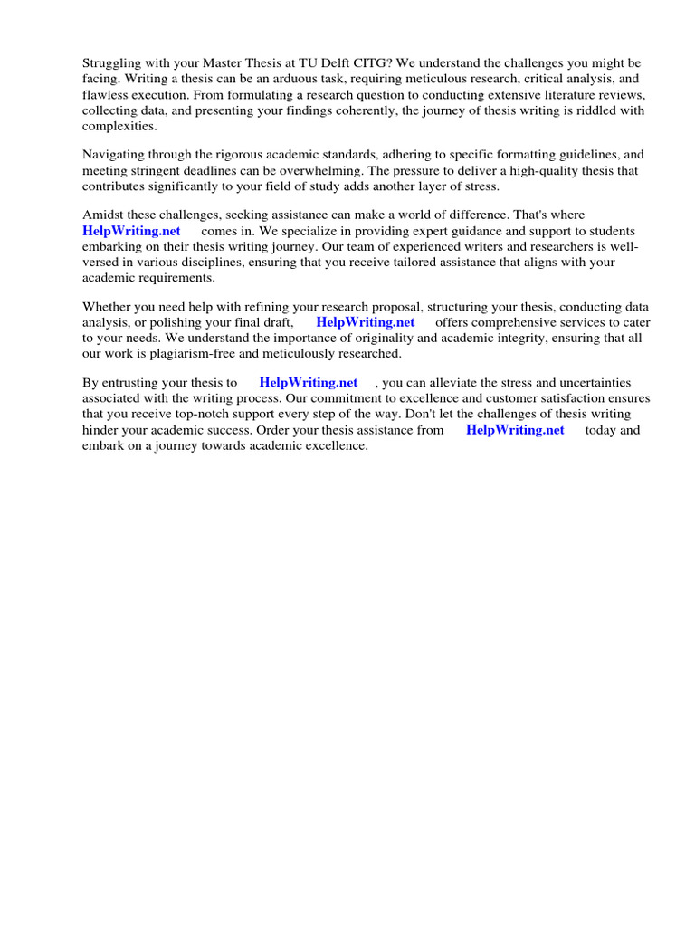 Master Thesis Tu Delft Citg Pdf Engineering Science