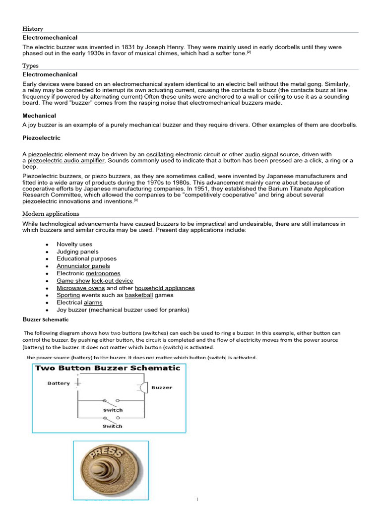 History Buzzer | PDF | Electrical Engineering | Electricity