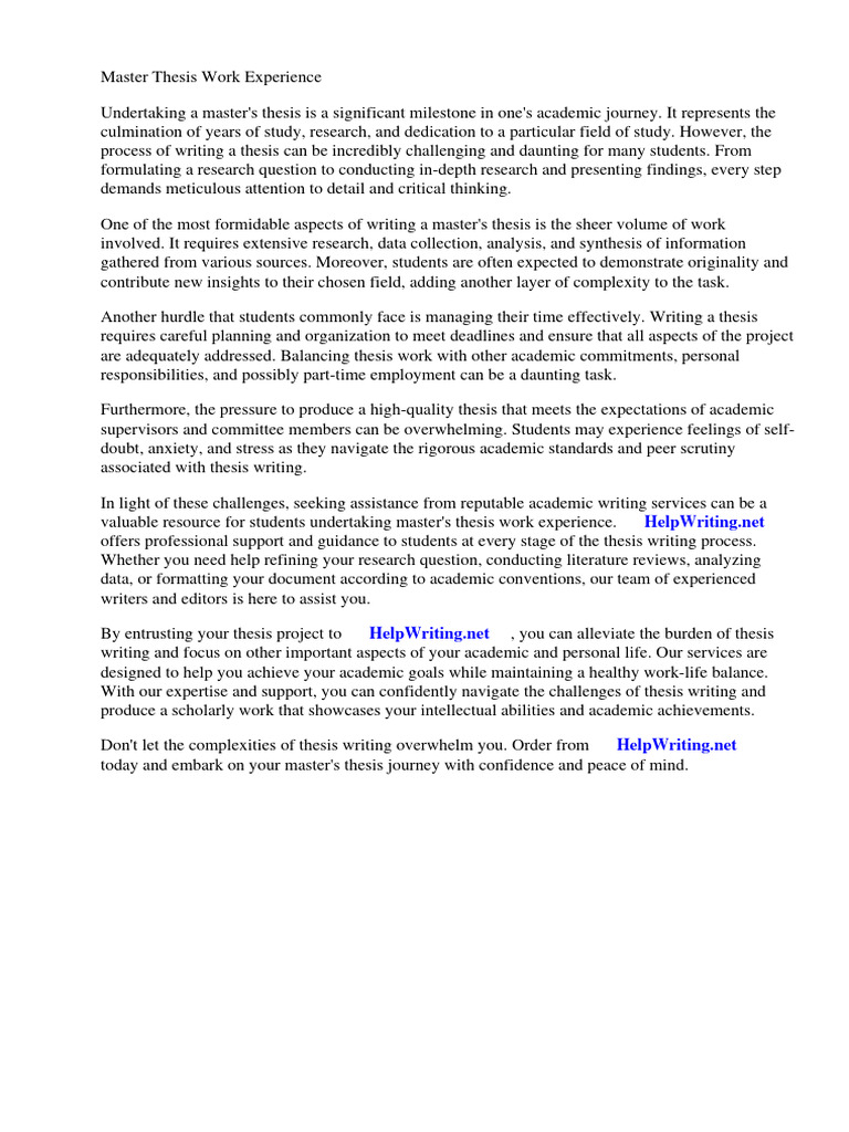 Master Thesis Work Experience | PDF | Thesis | Information Security